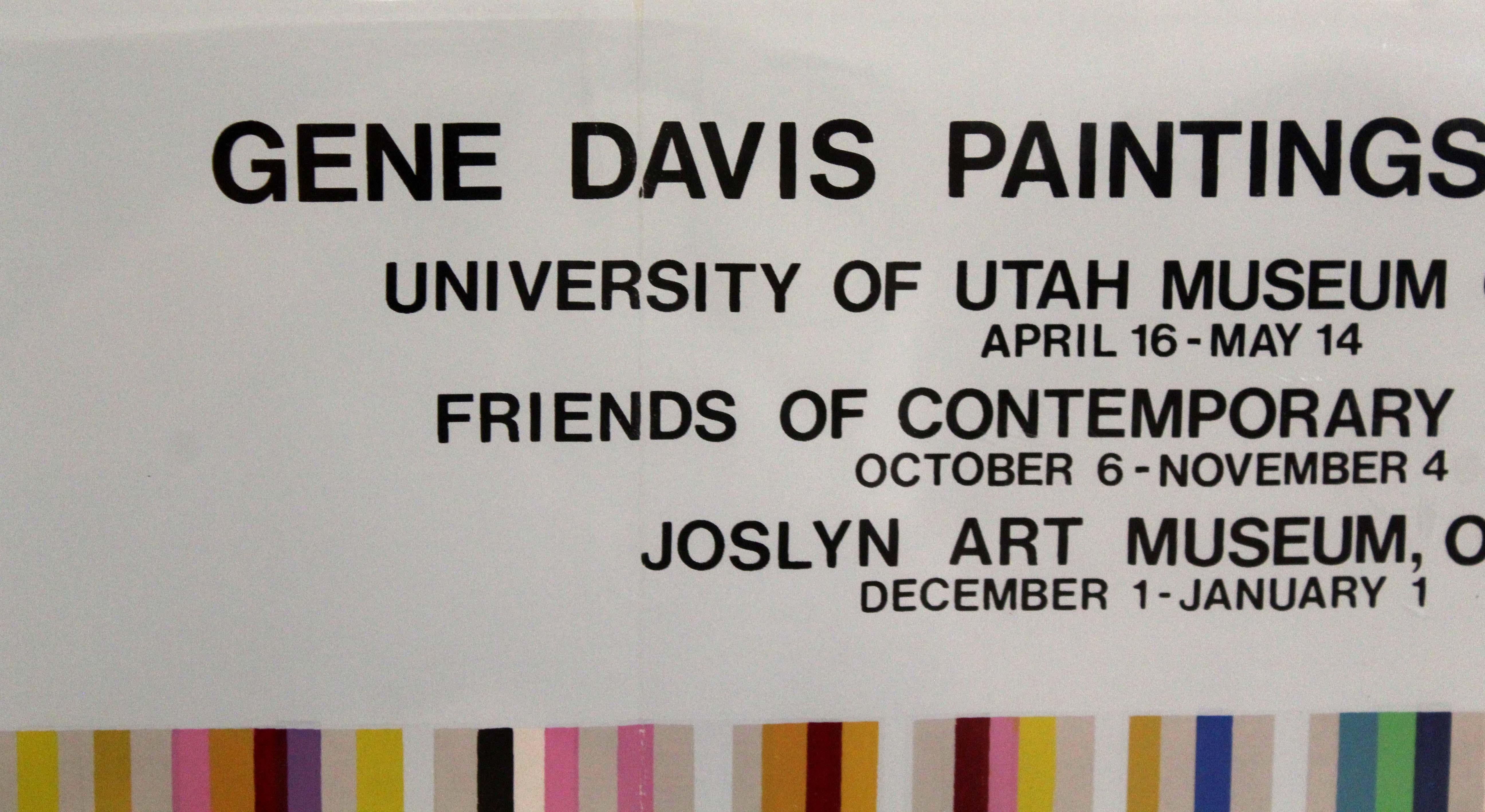 Gene Davis Paintings: 1960-1972 Vintage Modern Exhibition Poster ...