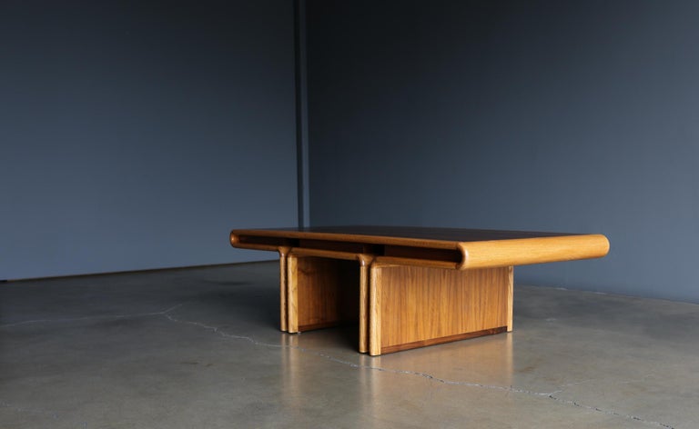 Generation 80 Oak and Walnut Coffee Table, circa 1980 For Sale at 1stDibs