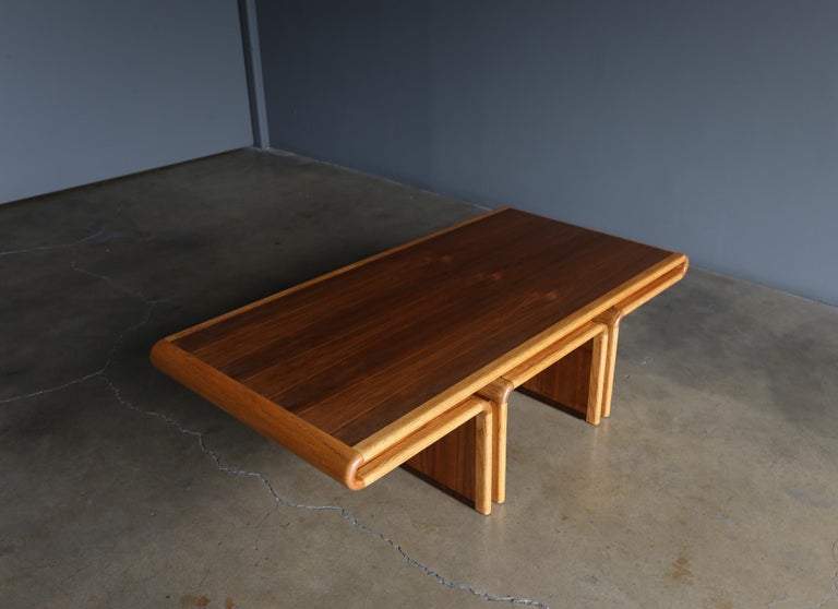 Generation 80 Oak and Walnut Coffee Table, circa 1980 For Sale at 1stDibs