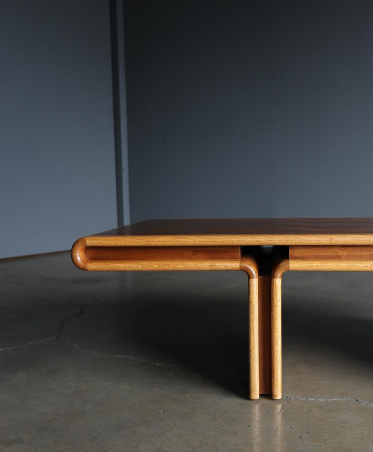 Generation 80 Oak and Walnut Coffee Table, circa 1980 For Sale at 1stDibs
