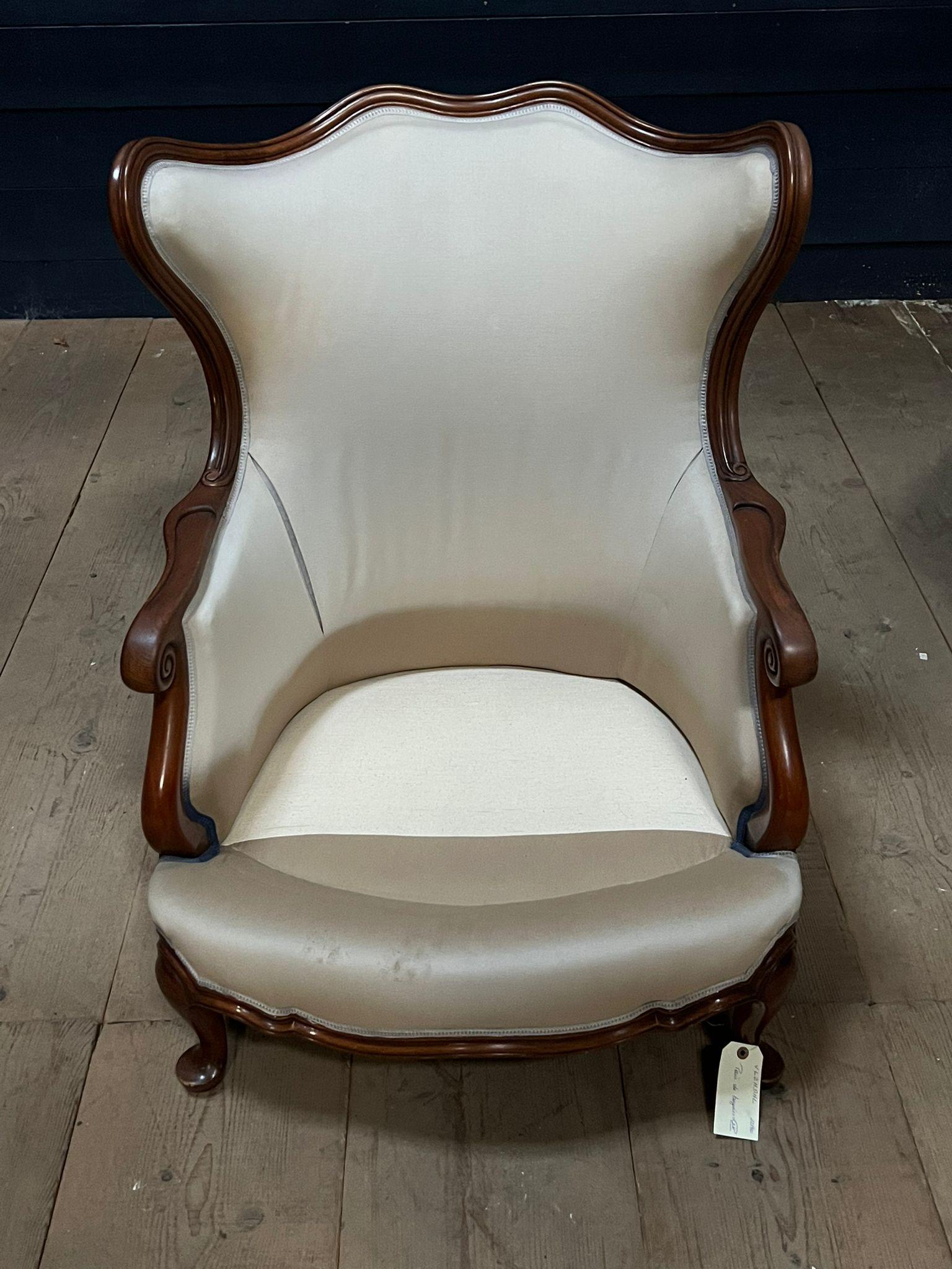 Generous and Comfortable Pair French Bergere Arm Chairs at 1stDibs