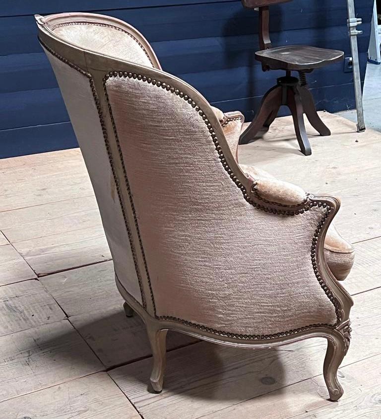 Generous Pair French Bergere Chairs For Sale at 1stDibs
