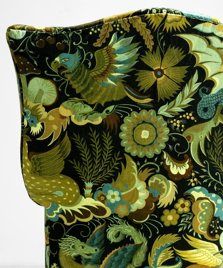 Generous Wing Chair in Phantasia Velvet by House of Hackney, England ...