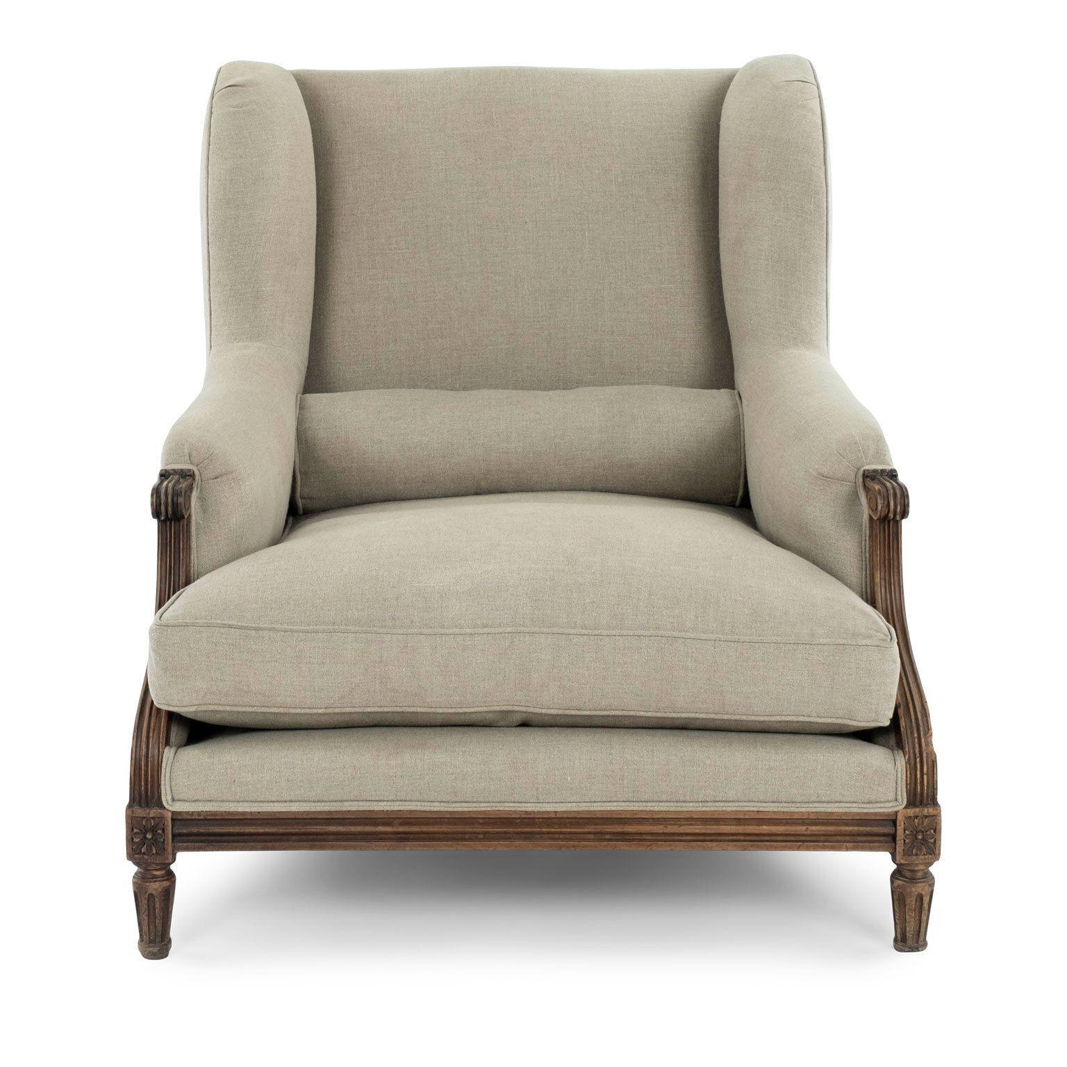 Generously Proportioned Louis XVI Style Wingback at 1stDibs