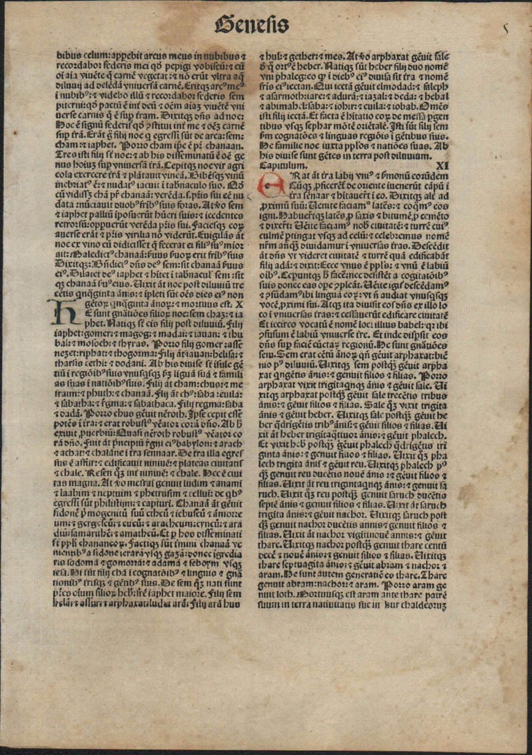 Genesis Beginnings, Super-Portfolio, Four-Leaf Set from a 1484 Latin ...