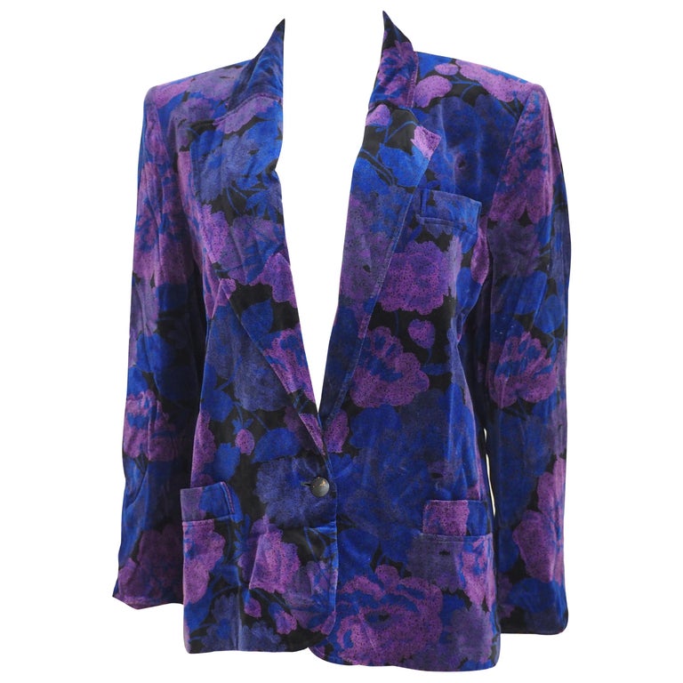 Genny blue purple velvet jacket at 1stDibs