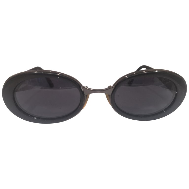Genny by Gianni Versace black sunglasses For Sale at 1stDibs