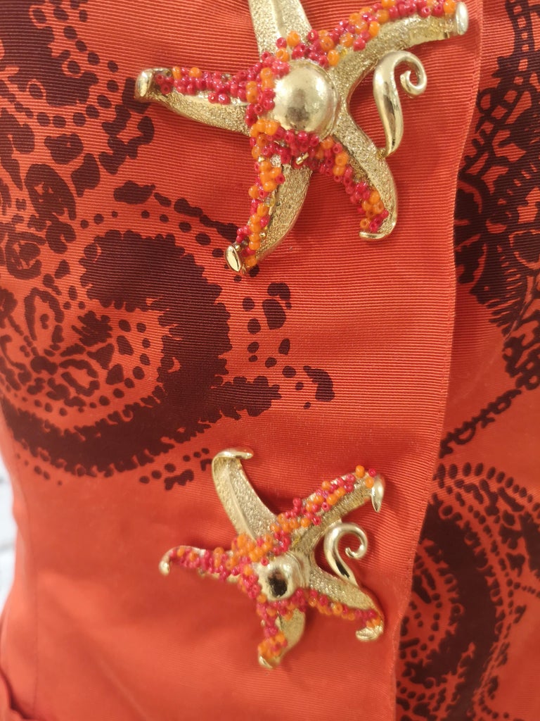 Genny orange short sleeves jacket For Sale at 1stDibs
