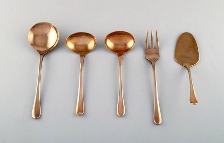Gense, Sweden, Complete Lunch Service in Brass for 10 People, 1960s at ...