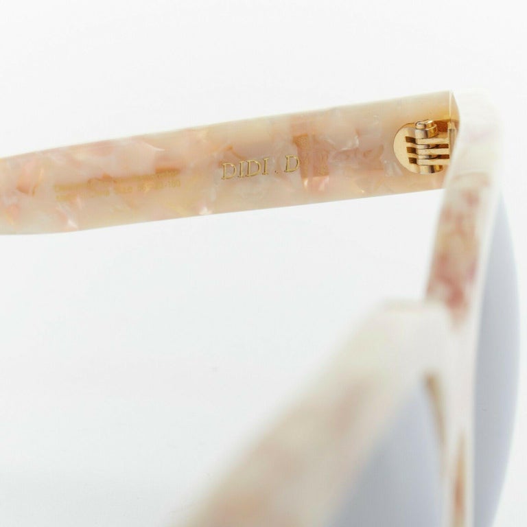 GENTLE MONSTER DIDI D beige marble resin square reflective lens ...