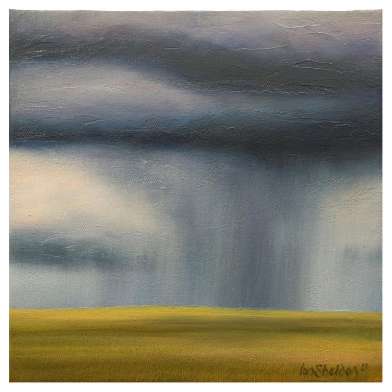 "Gentle Prairie Rain" Green, Blue Oil Landscape by Storm Chaser Ian ...