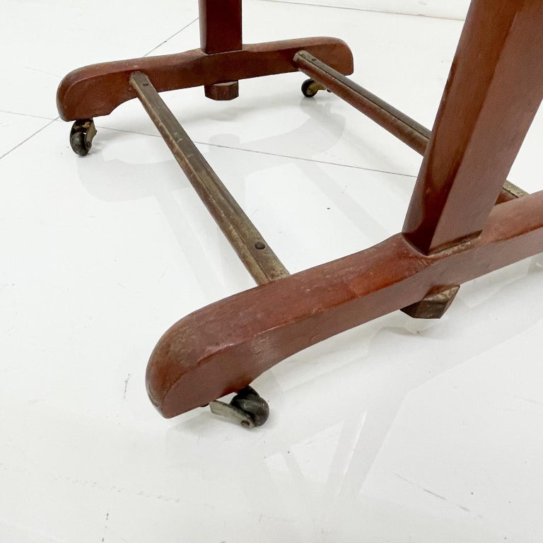 Gentleman's Collapsible Wood Travel Valet Stand on Wheels 1950s Made in ...