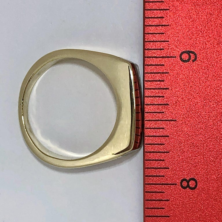 Gent's 14k Gold and Black Enamel Greek Key Motif Ring For Sale at 1stDibs