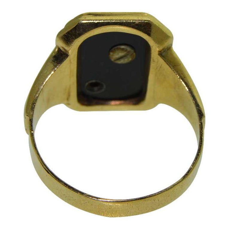 Gent's Art Deco Solid Gold Initial B Signet Ring at 1stDibs