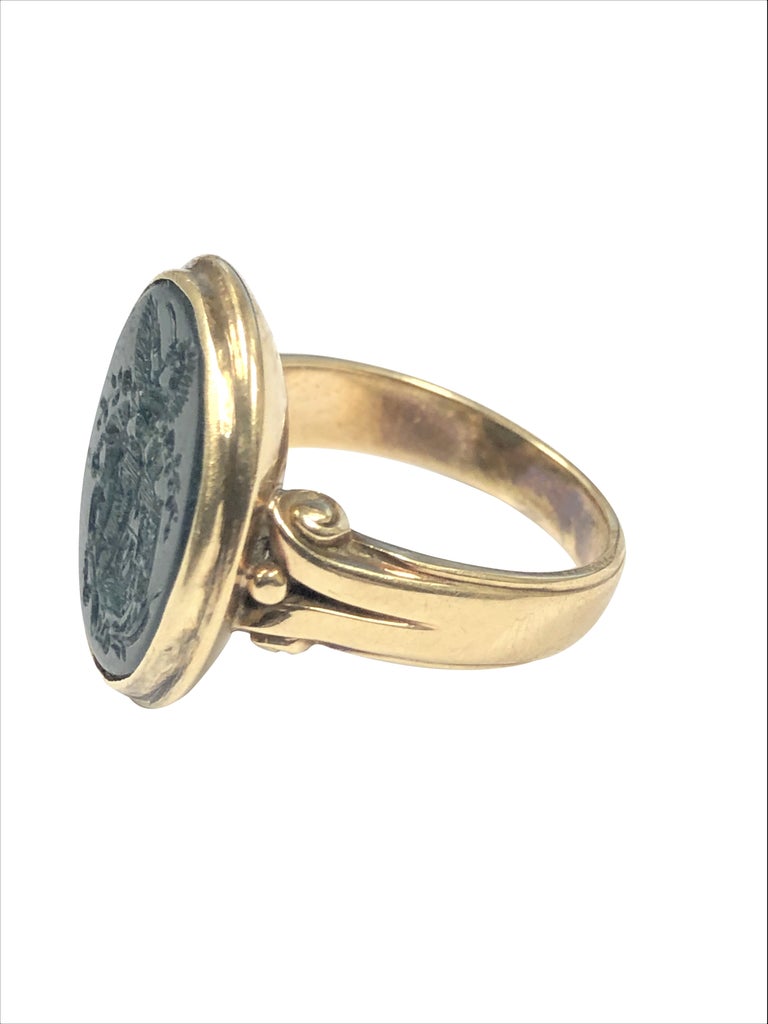 Gents Victorian Gold and Blood Stone Intaglio Signet Ring at 1stDibs ...