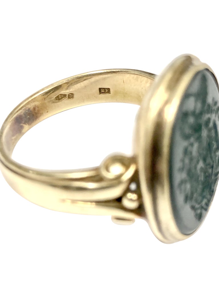 Gents Victorian Gold and Blood Stone Intaglio Signet Ring at 1stDibs ...