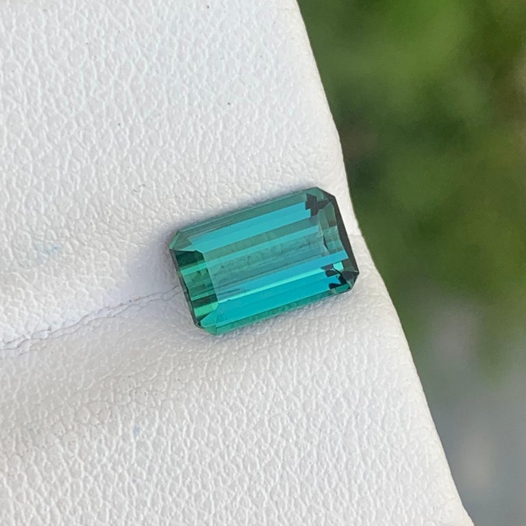 Genuine 1.90 Carat Natural Loose Indicolite Tourmaline Emerald Cut ...