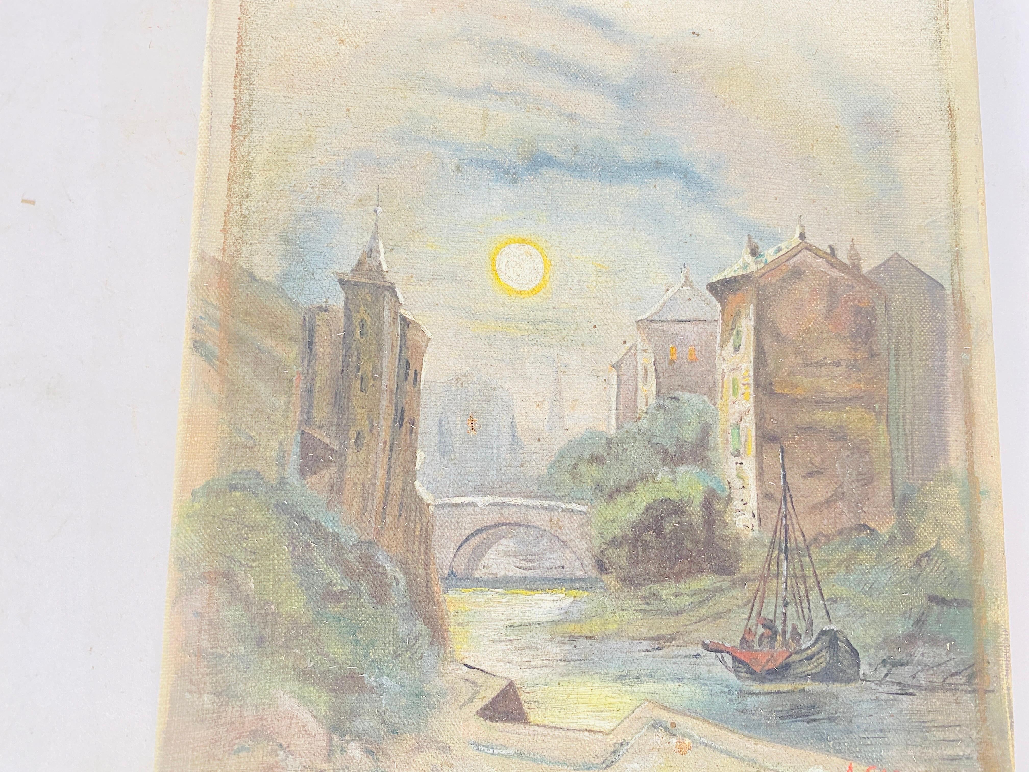 Genuine 19th Century Pair of Oil Painting by A.Carel 1891 France Signed ...
