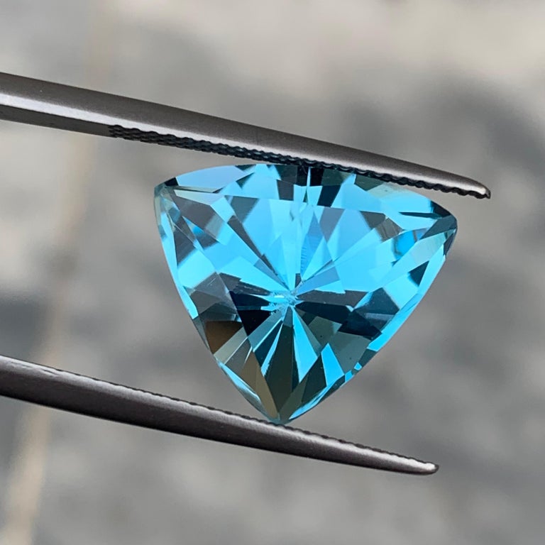 Genuine 9.0 Carat Trillion Cut Loose Blue Topaz from Brazil Available ...