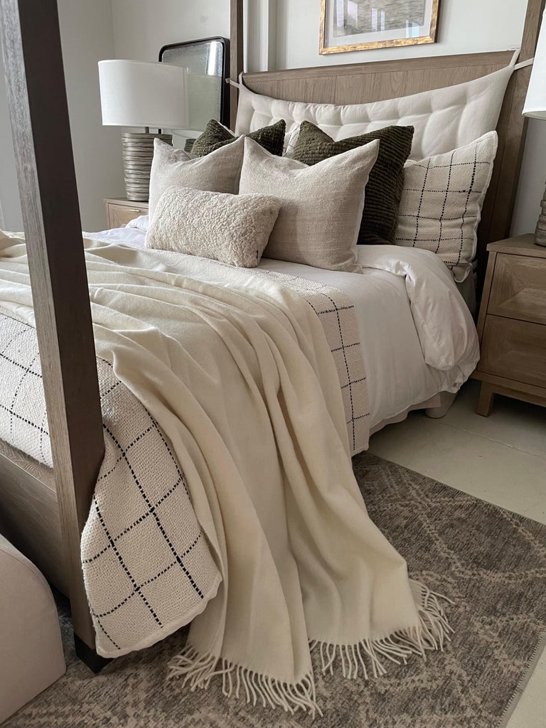 Genuine Alpaca and Wool Throw in Ecru For Sale at 1stDibs