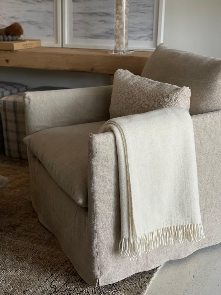 Genuine Alpaca and Wool Throw in Ecru For Sale at 1stDibs