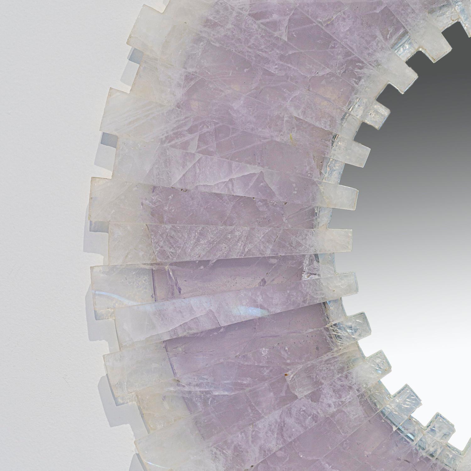 Genuine Amethyst and Quartz Gemstone Wall Mirror For Sale at 1stDibs