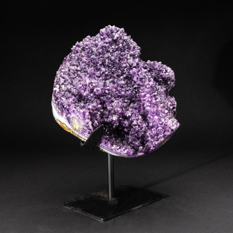 Genuine Amethyst Cluster on Metal Stand (14" Tall, 16.8 lbs) For Sale ...
