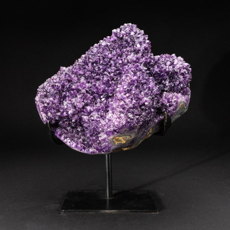 Genuine Amethyst Cluster on Metal Stand (14" Tall, 16.8 lbs) For Sale ...