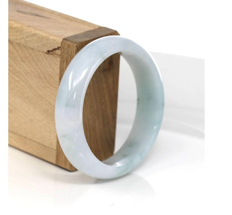 Genuine Burmese Green Jadeite Jade Bangle Bracelet #553 For Sale at 1stDibs