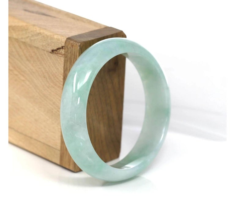 Genuine Burmese Green Jadeite Jade Bangle Bracelet #558 For Sale at 1stDibs