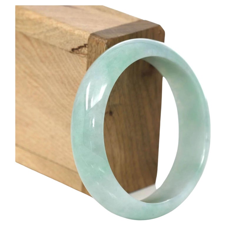 Genuine Burmese Green Jadeite Jade Bangle Bracelet #558 For Sale at 1stDibs