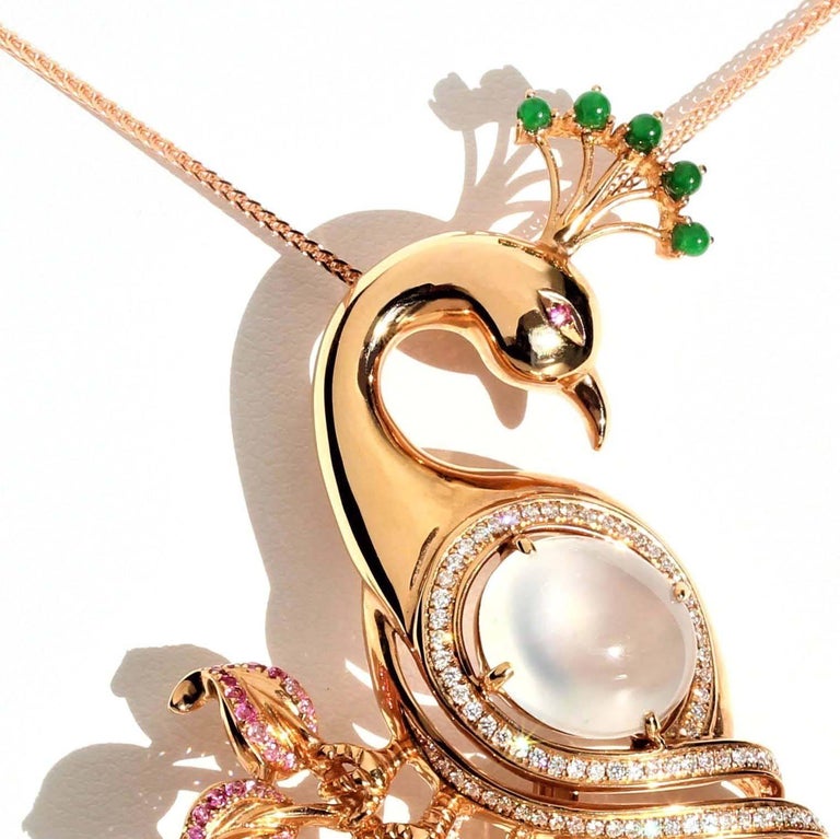 "Genuine Burmese Jadeite Phoenix" Baikalla Jewelry Signature Neck-Piece ...