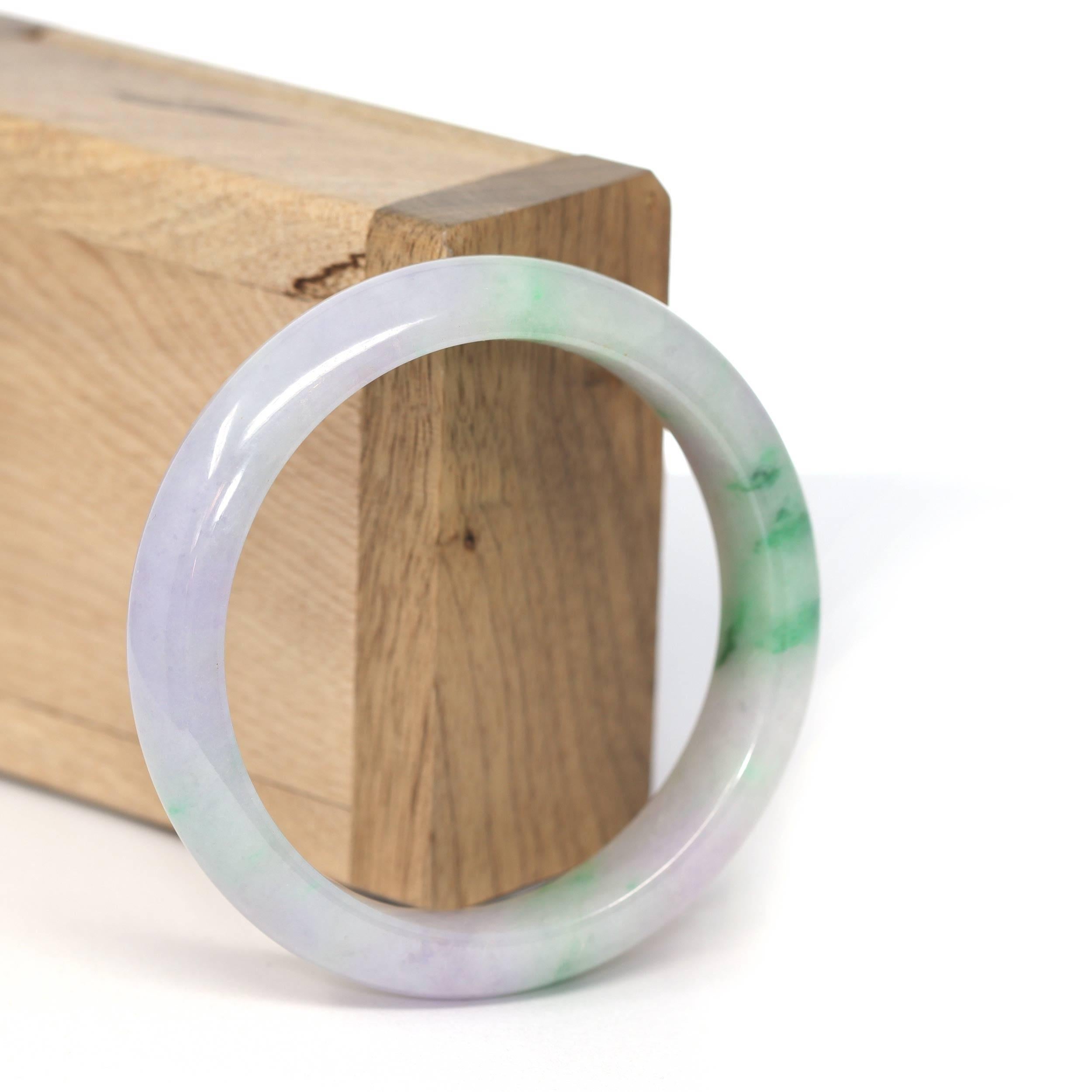 Genuine Burmese Lavender and Green Jadeite Jade Bangle Bracelet ( 53.38 ...