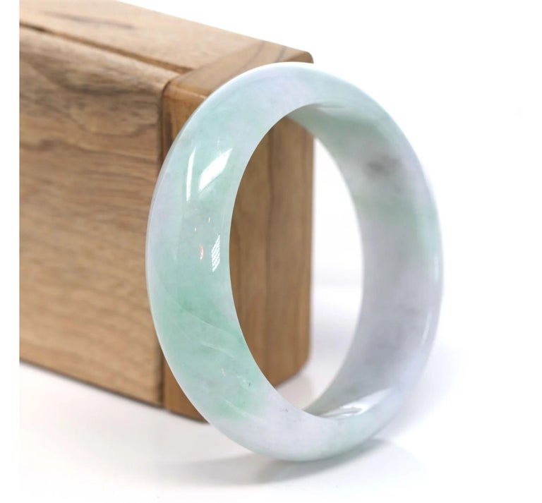 Genuine Burmese Lavender and Green Jadeite Jade Bangle Bracelet #207 ...