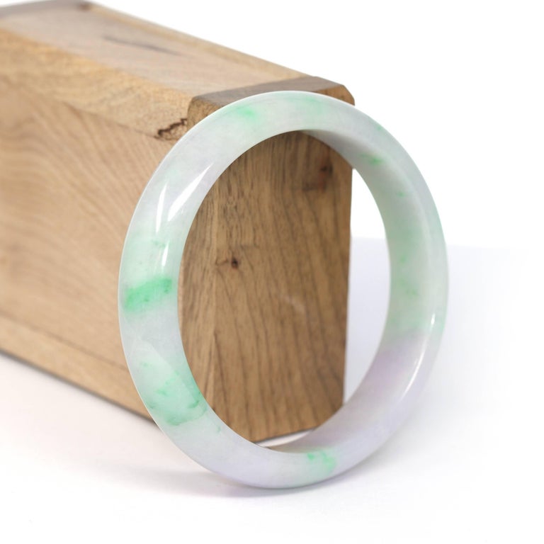 Genuine Burmese Lavender and Green Jadeite Jade Bangle Bracelet ( 59.21 ...