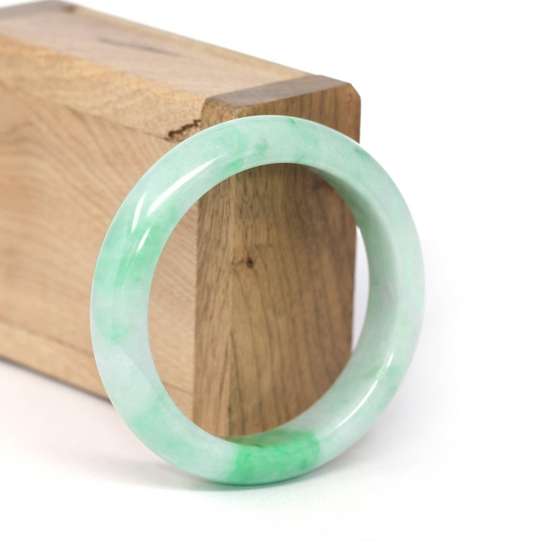 Genuine Burmese Vibrant Green Jadeite Jade Bangle Bracelet #236 For ...