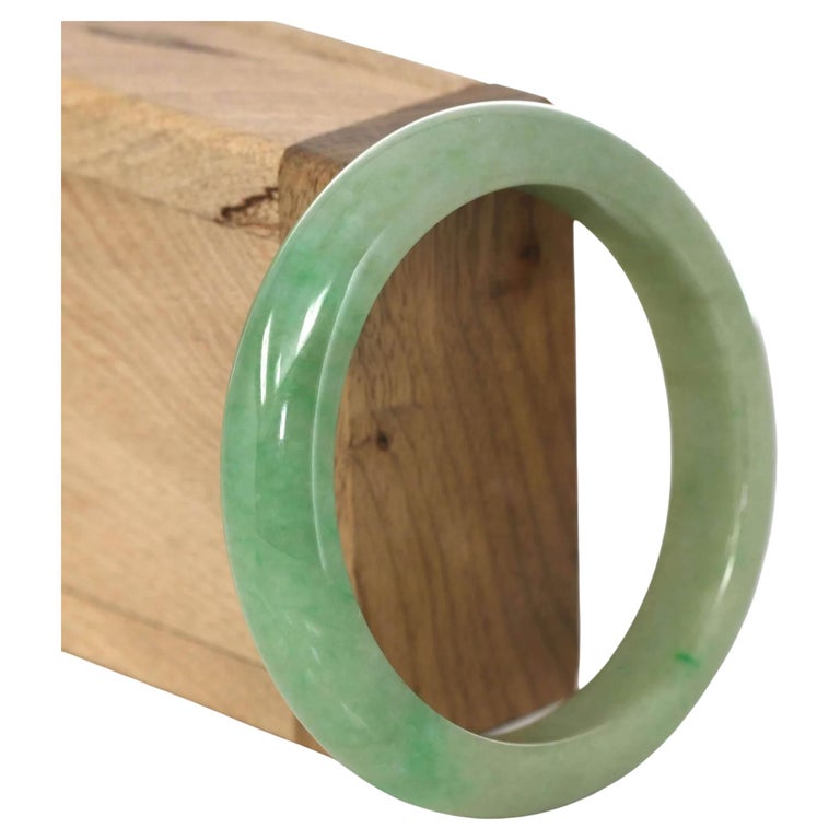 Genuine Burmese Yellowish Green Jadeite Jade Bangle (57.10 mm) #489 For ...