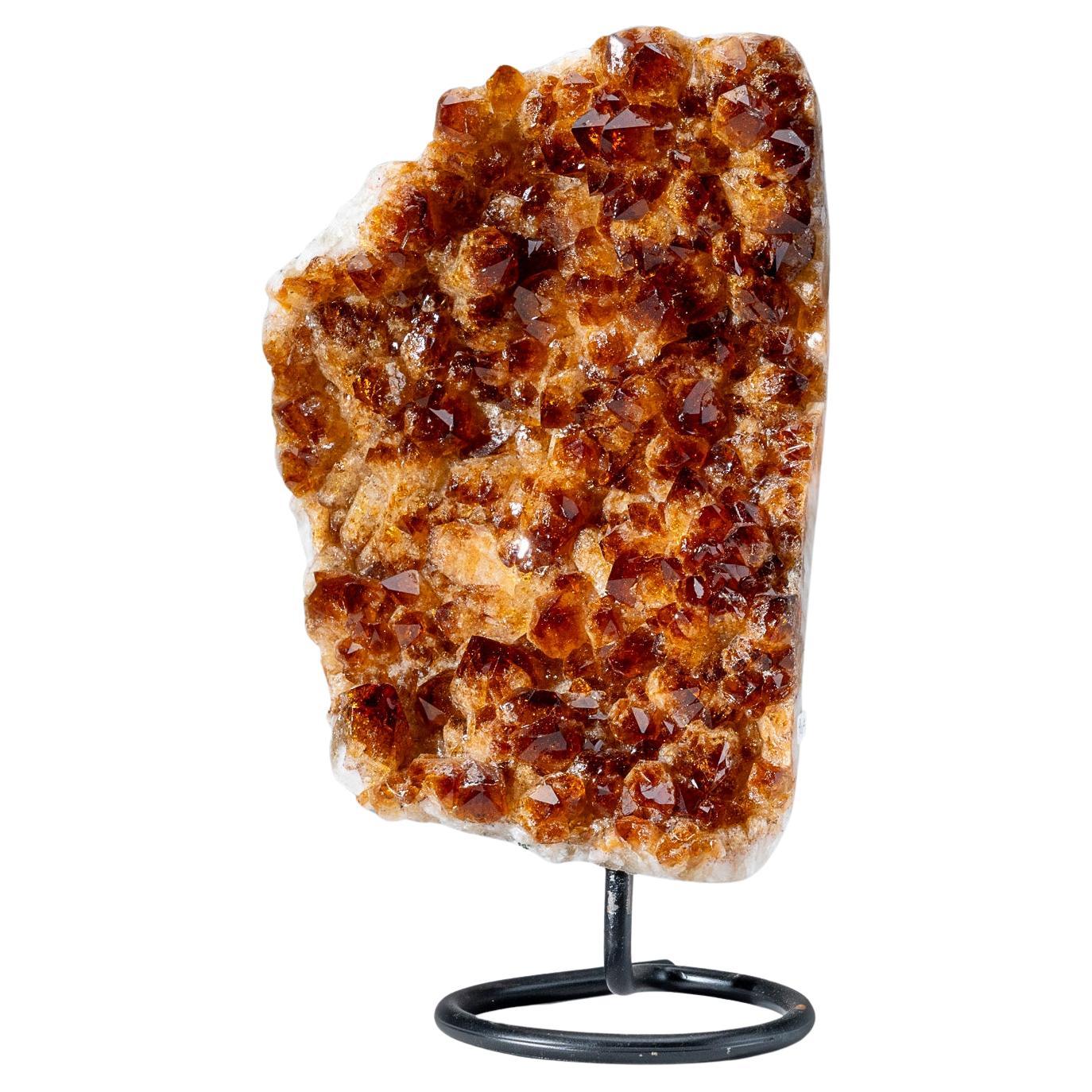 Genuine Citrine Quartz Crystal Cluster on Metal Stand (11", 7.5 lbs ...