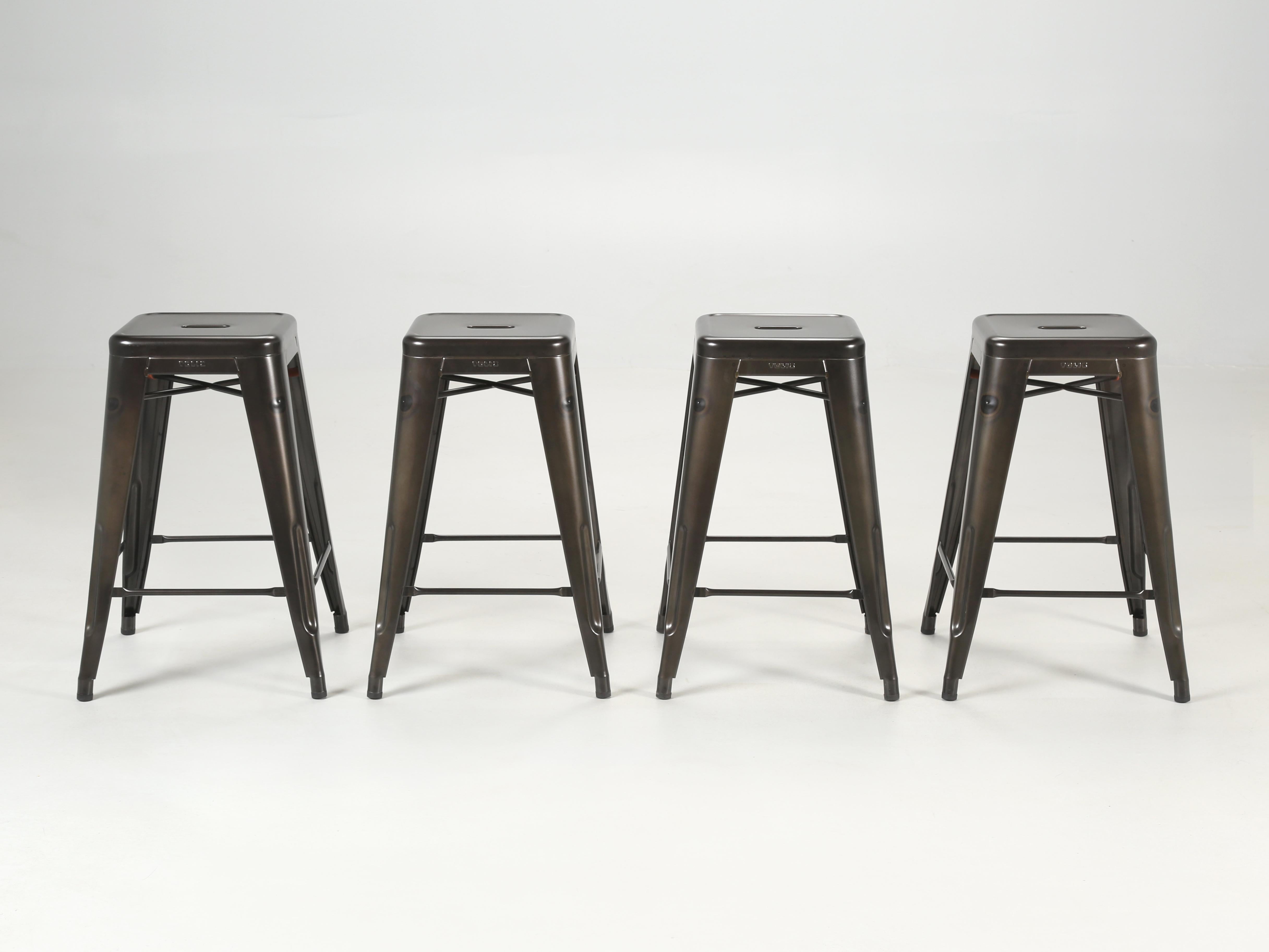 Genuine French Tolix Stacking Stools Set of (10) in Charcoal Grey at ...