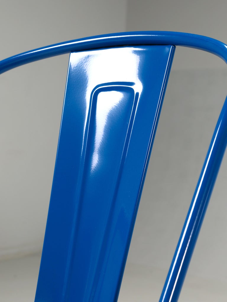 Genuine French Tolix Steel Stacking Chairs (4) Brilliant Blue Showroom ...