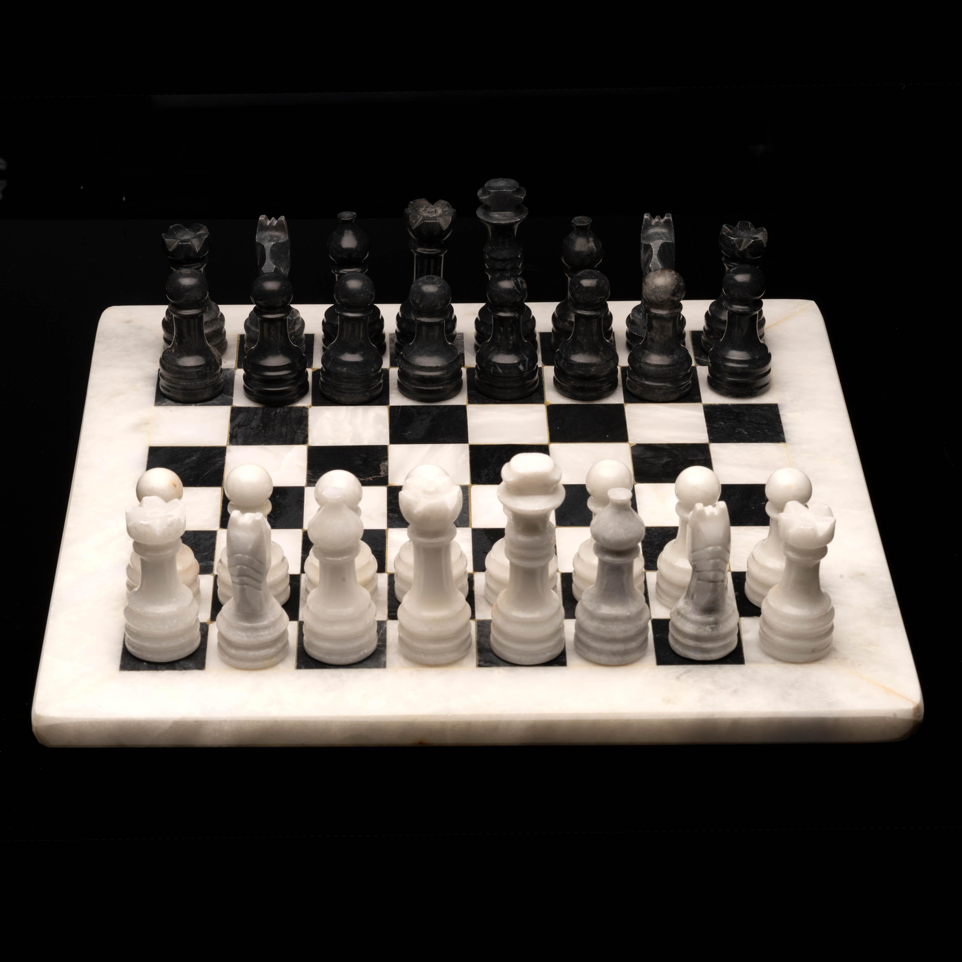 Genuine Hand-Carved Onyx Chess Set With Deluxe Velvet Case // Ver. 2 ...