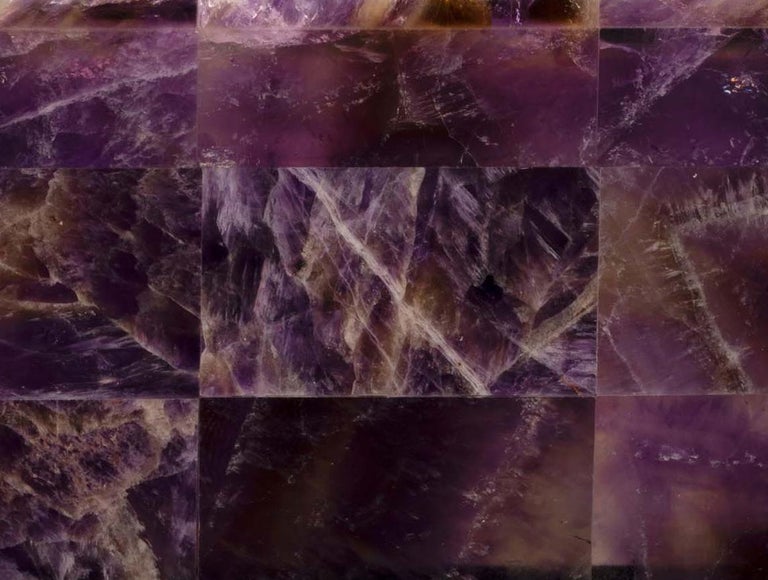Genuine Handcrafted Amethyst Box with Velvet Interior For Sale at 1stDibs