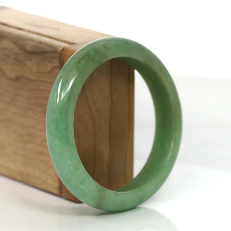 Genuine High-Quality Burmese Yellowish Green Jadeite Jade Bangle, #893 ...