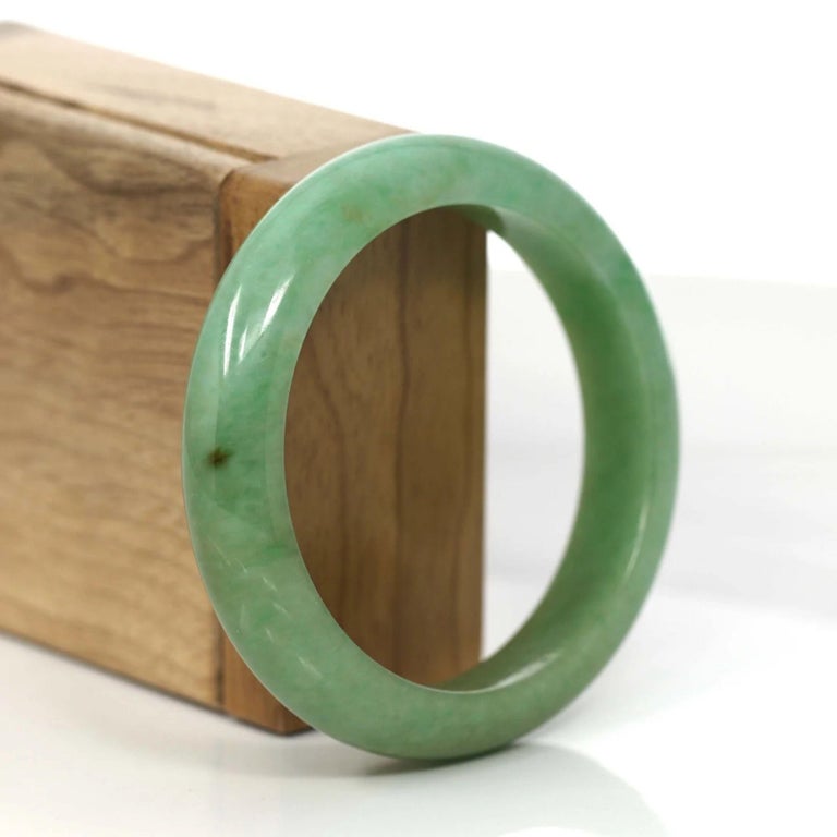 Genuine High-Quality Burmese Yellowish Green Jadeite Jade Bangle, #893 ...