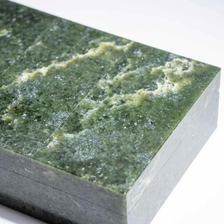 Genuine Jade Jewelry Box (1.75" in Height, 2.25 lbs.) For Sale at 1stDibs