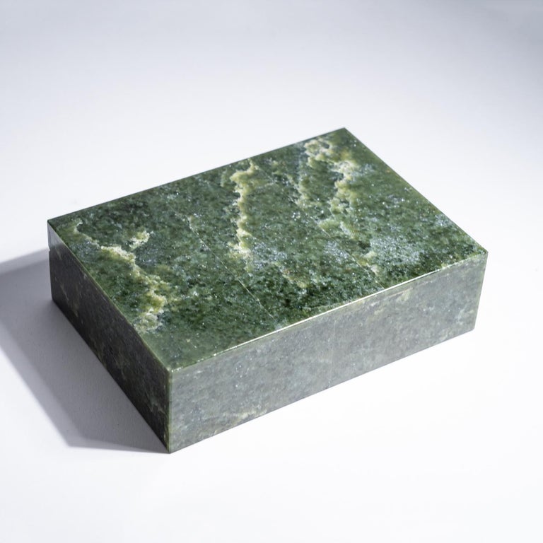 Genuine Jade Jewelry Box (1.75" in Height, 2.25 lbs.) For Sale at 1stDibs