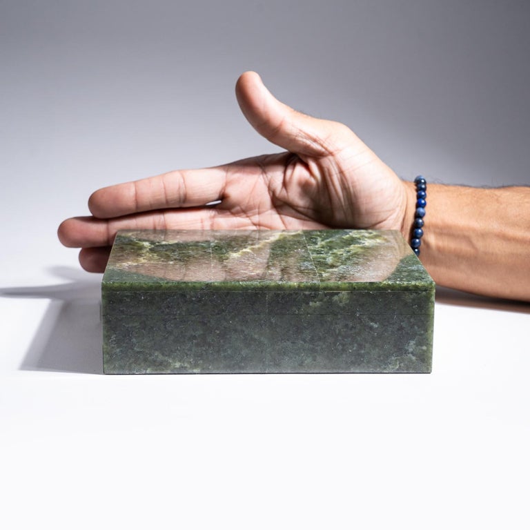 Genuine Jade Jewelry Box (1.75" in Height, 2.25 lbs.) For Sale at 1stDibs