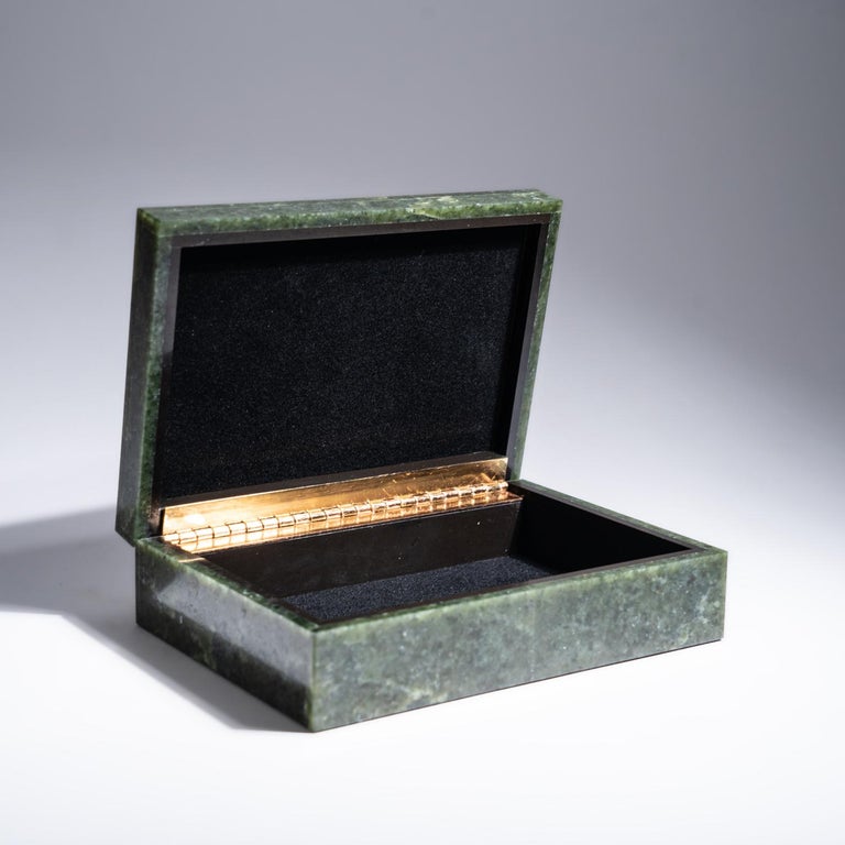 Genuine Jade Jewelry Box (1.75" in Height, 2.25 lbs.) For Sale at 1stDibs