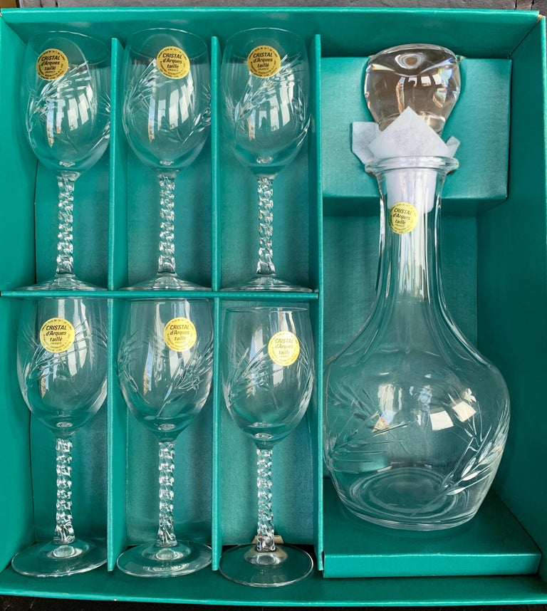 Genuine Lead Cristal D'Arques Porto Sherry French Glasses Set at 1stDibs