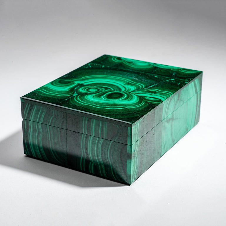 Genuine Malachite Jewelry Box (1.15 lbs.) For Sale at 1stDibs